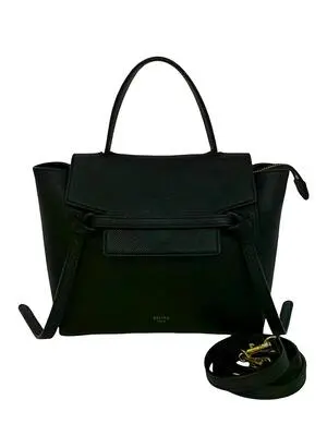 Celine Nano Grained Calfskin Belt Bag Satchel - Black