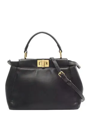 FENDI Fendi Mini Leather Peekaboo Iconic Satchel