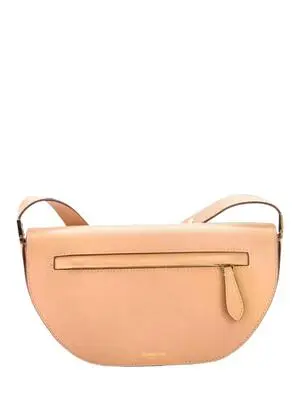 Burberry Olympia Zip Leather Small Shoulder Bag - Neutrals