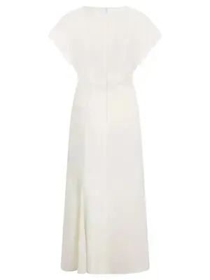 Philosophy Di Lorenzo Serafini V-neck Maxi Dress With Scalloped Edges - White