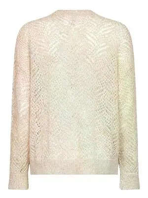 Brunello Cucinelli Sequin-embellished Openwork Knit Sweater - Neutrals