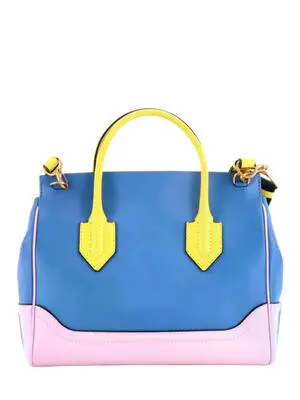 Versace Palazzo Empire Bag Leather Large Satchel - Blue