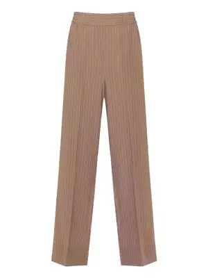 EMME Pinstriped Wide-leg Trousers - Brown