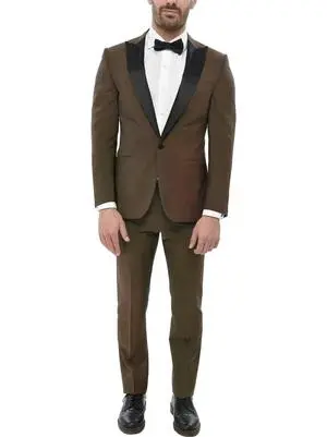 Corneliani Satin-lapel Suit - Brown
