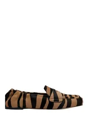 STUART WEITZMAN Bryant Zebra-print Loafers - Brown