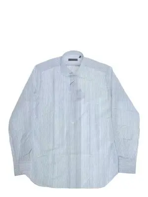 Corneliani Awning-striped French-collar Shirt - White