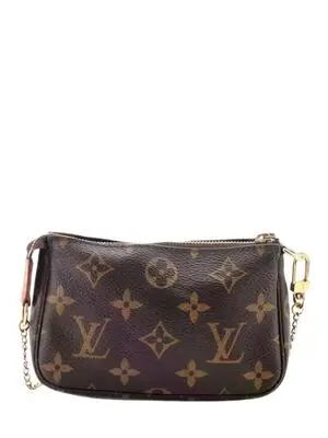 LOUIS VUITTON Pochette Accessoires Monogram Canvas Mini Clutch Bag - Brown