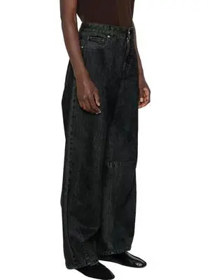 NINE:INTHE:MORNING Sofy Ergonomic Wide-leg Jeans - Black