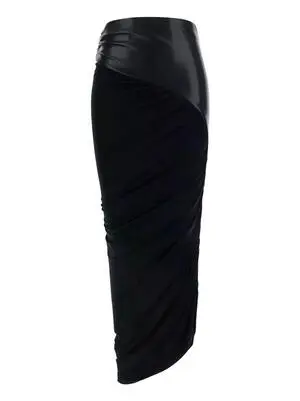 Andamane Ruched Panelled Midi Skirt - Black