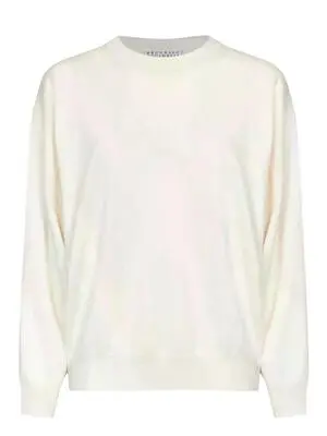 Brunello Cucinelli Monili-trimmed Cashmere Sweater - Neutrals