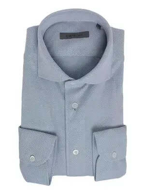 CORNELIANI Honeycomb-pattern Cotton Shirt