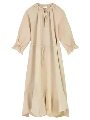 SKALL STUDIO Benedette Ruffled Tie-fastening Maxi Dress - Neutrals