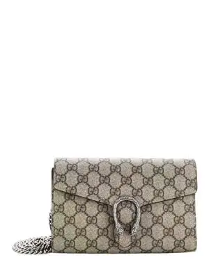 Gucci Dionysus Chain Wallet Gg Coated Canvas Small Crossbody Bag - Brown