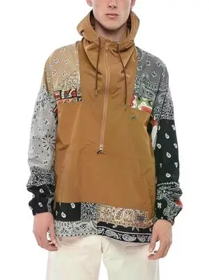 CHILDREN OF THE DISCORDANCE Bandana Patchwork Anorak Jacket - Brown