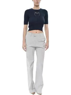 BERWICH Stripe Pattern Tailored Trousers - White
