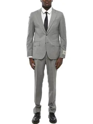 Corneliani Cc Collection Plaid Single-breasted Suit - Grey