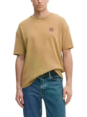 American Vintage Logo-print Drop-shoulder T-shirt - Neutrals