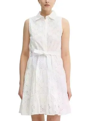 Lola Casademunt Mini Broderie Anglaise Tiered Dress - White