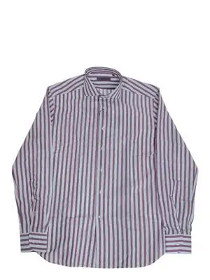 Corneliani Striped French-collar Shirt - Purple