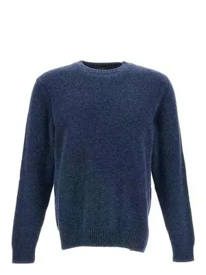 ZANONE Crew-neck Bouclé Sweater - Blue