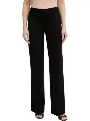 Luisa Spagnoli Crepe Straight-leg Trousers - Black