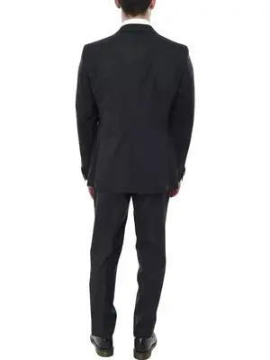 Corneliani Satin-lapel Three-piece Suit - Black