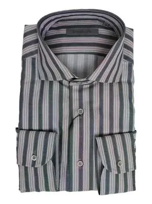 CORNELIANI Striped French-collar Shirt