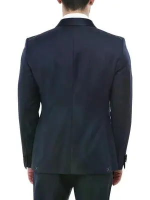 Corneliani Satin Shawl-lapel Single-breasted Suit - Blue