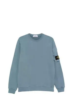 Stone Island Logo-patch Sleeve-pocket Sweatshirt - Blue