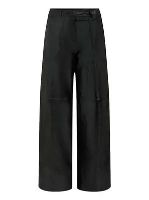 Karl Lagerfeld Wide-leg Leather Pants - Black