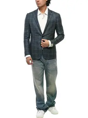 Corneliani Gate Windowpane Jacket - Blue