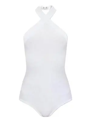 Balmain Sequin-embellished Halterneck Bodysuit - White