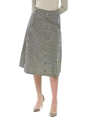 Woolrich Midi Checked Cotton Skirt - Neutrals