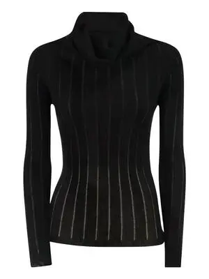 Max Mara Ribbed Turtleneck Sweater - Black