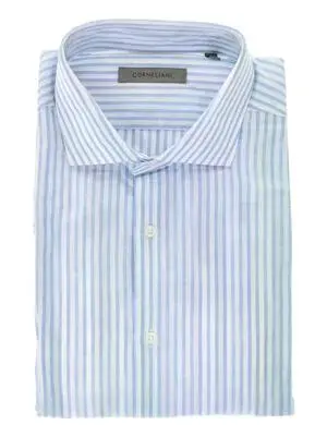 Corneliani Striped French-collar Shirt - White
