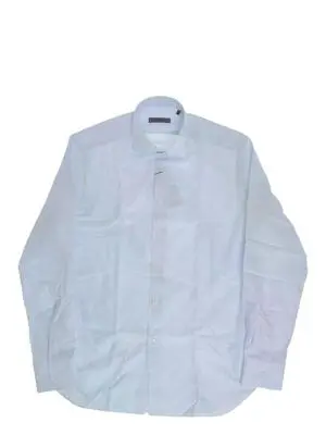 Corneliani Wave-pattern French-collar Shirt - Blue