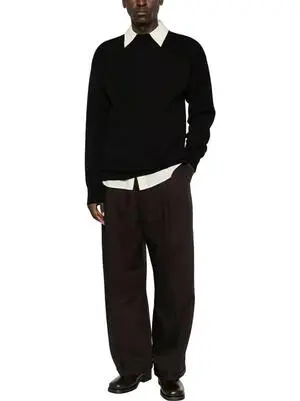 LEMAIRE Long-sleeve Knitted Sweater - Black