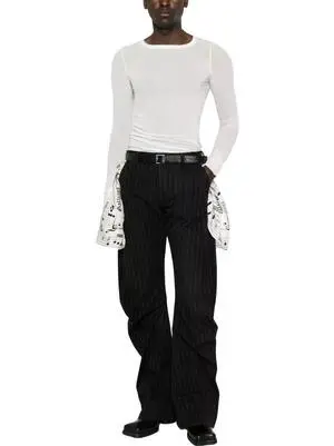 JOHN GALLIANO John Galliano 2000s Pinstripe Trousers With Scarf Detail