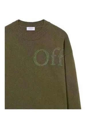 Off-White Bookish Logo-patch Sweater - Green