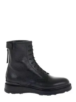 Woolrich Hammered Leather Lace-up Boots - Black