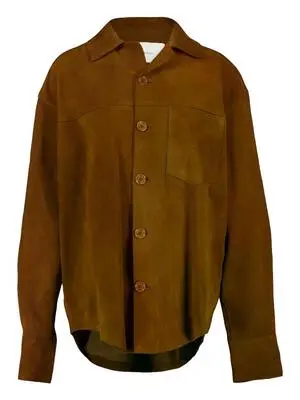 AMI Paris Suede Buttoned Jacket - Brown