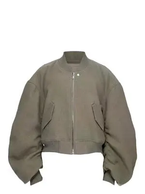 Rick Owens Oversized Wool Flight Jacket - Grey