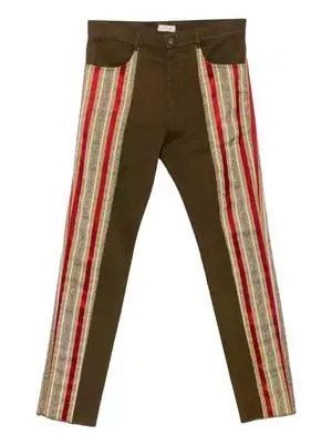 ROMEO GIGLI Striped-panel Trousers - Brown
