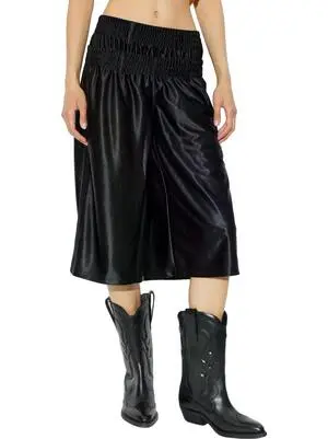 ADIDAS Adidas Logo Patch Satin-Finish Wide-Leg Shorts