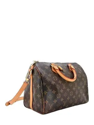 LOUIS VUITTON Speedy Bandouliere Monogram Canvas Shoulder Bag - Brown