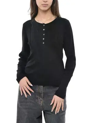 DUNST Ribbed Knit Long-sleeve Sweater - Black