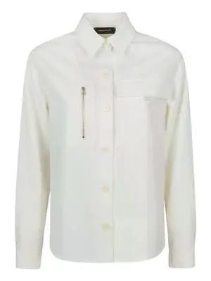 Fabiana Filippi Classic Collar Zip And Flap Pocket Shirt - White