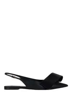 Givenchy Twisted Ribbon Flat Slingbacks In Leather - Black
