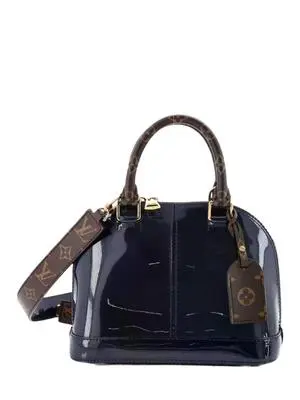 LOUIS VUITTON Alma Handbag Vernis With Monogram Canvas Bb Satchel - Blue