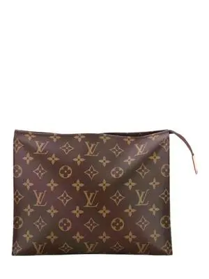 LOUIS VUITTON Toiletry Pouch Monogram Canvas Clutch Bag - Brown